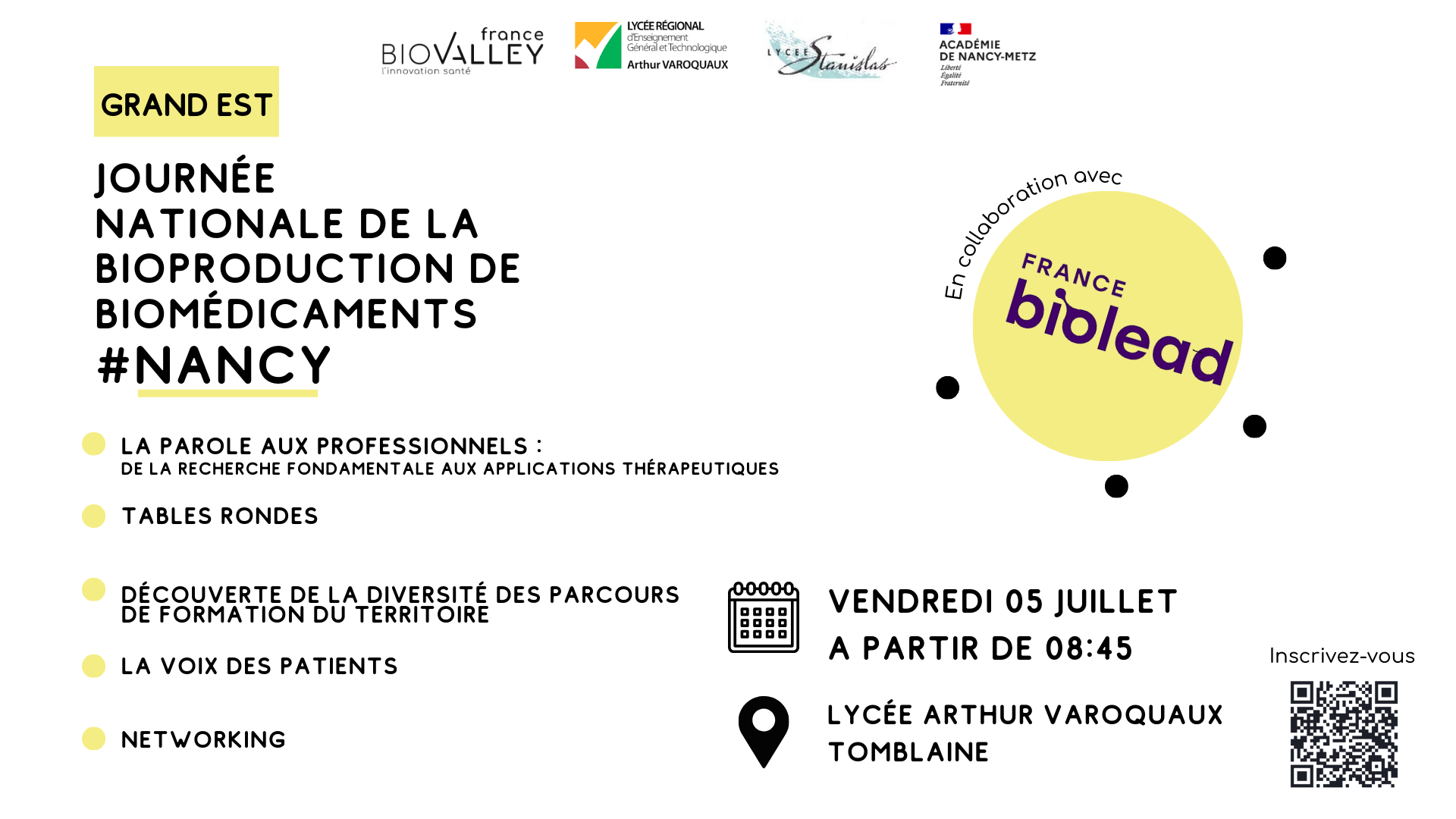 Journée Nationale de la Bioproduction de Biomédicaments – JNBB#Nancy ...